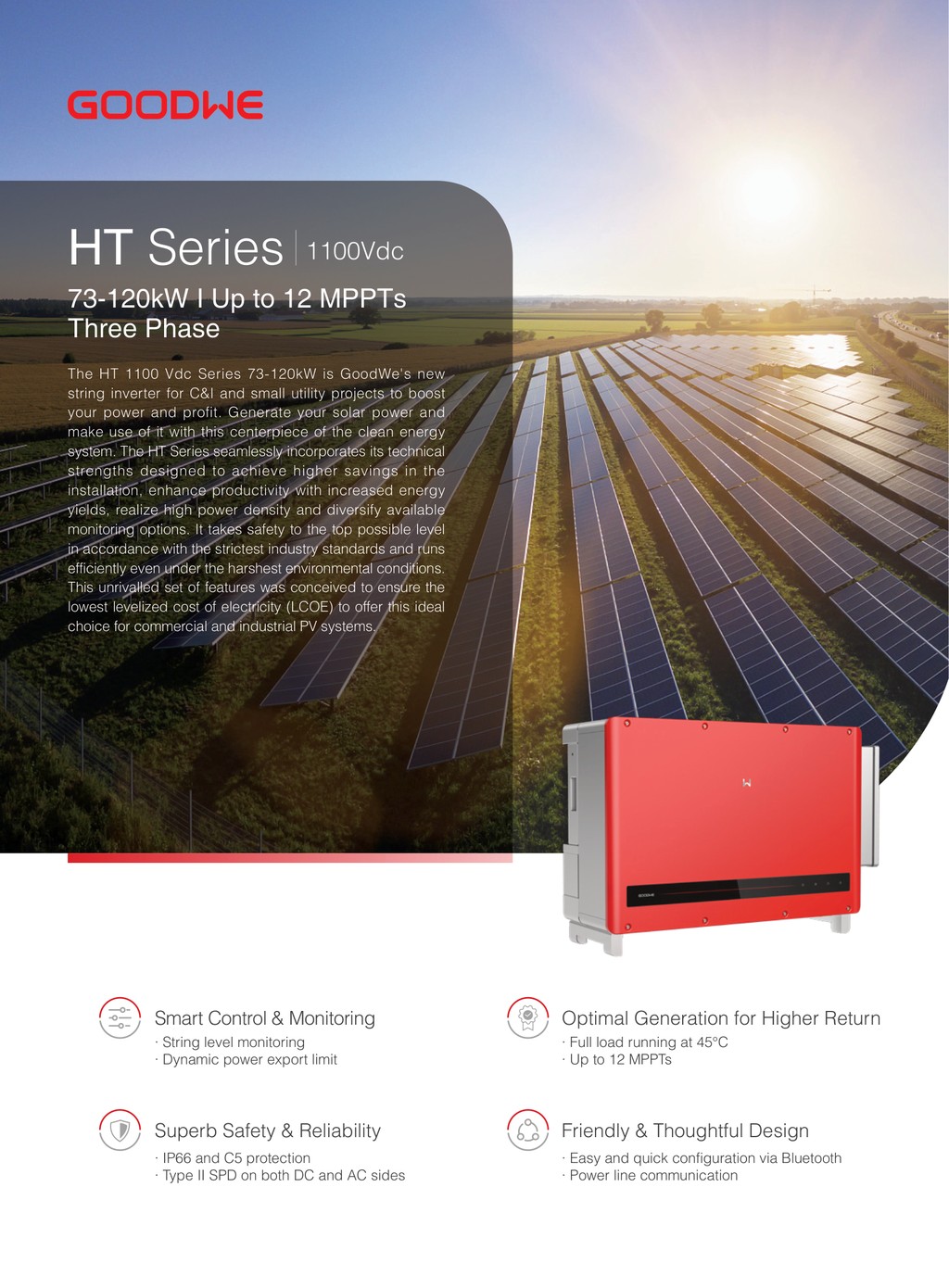 Inwerter hybrydowy Goodwe GW100K-HT - Dobra Cena - Sklep Soltech