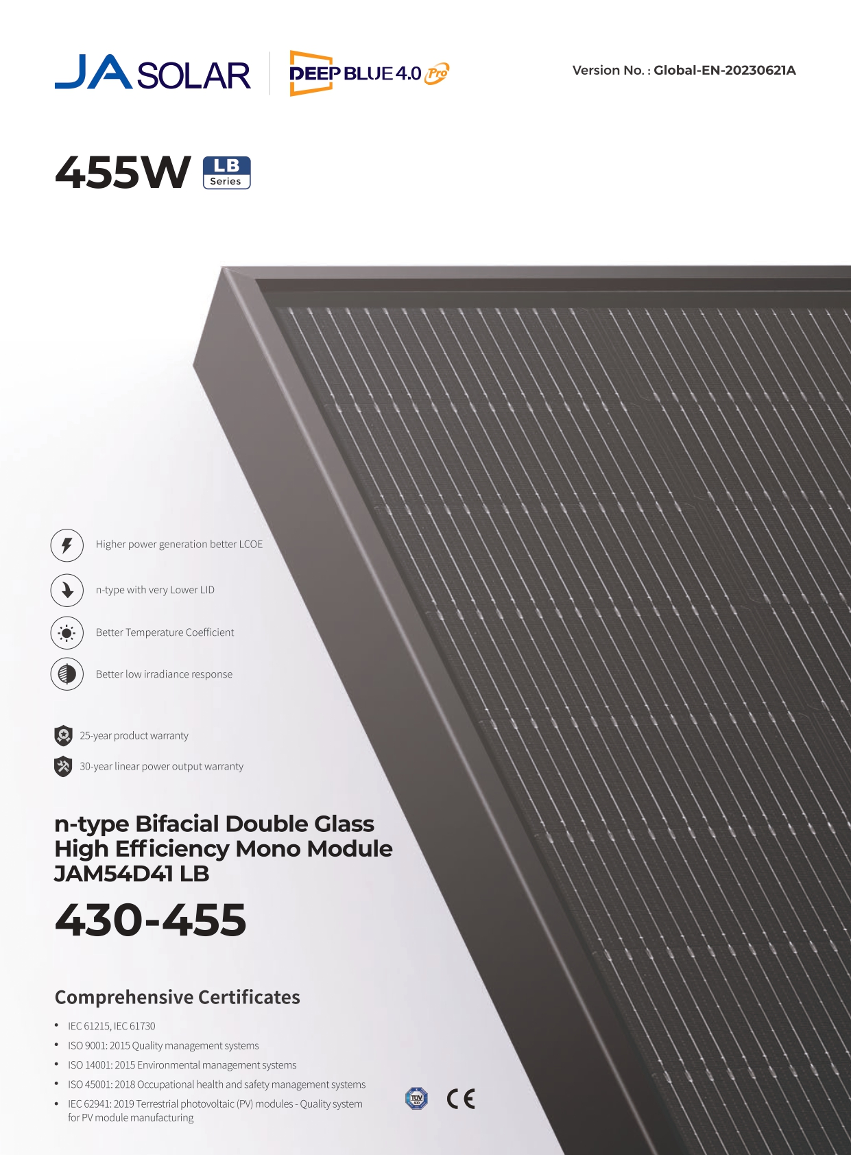 Panel fotowoltaiczny JA Solar 450 JAM54D41-450 LB Bifacial FB - Dobra ...