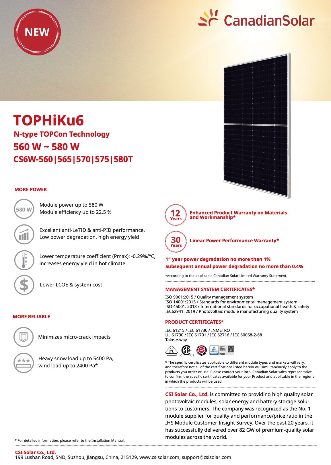 Panel Fotowoltaiczny Canadian Solar 570 TopHiKu6 CS6W SF - Dobra Cena ...
