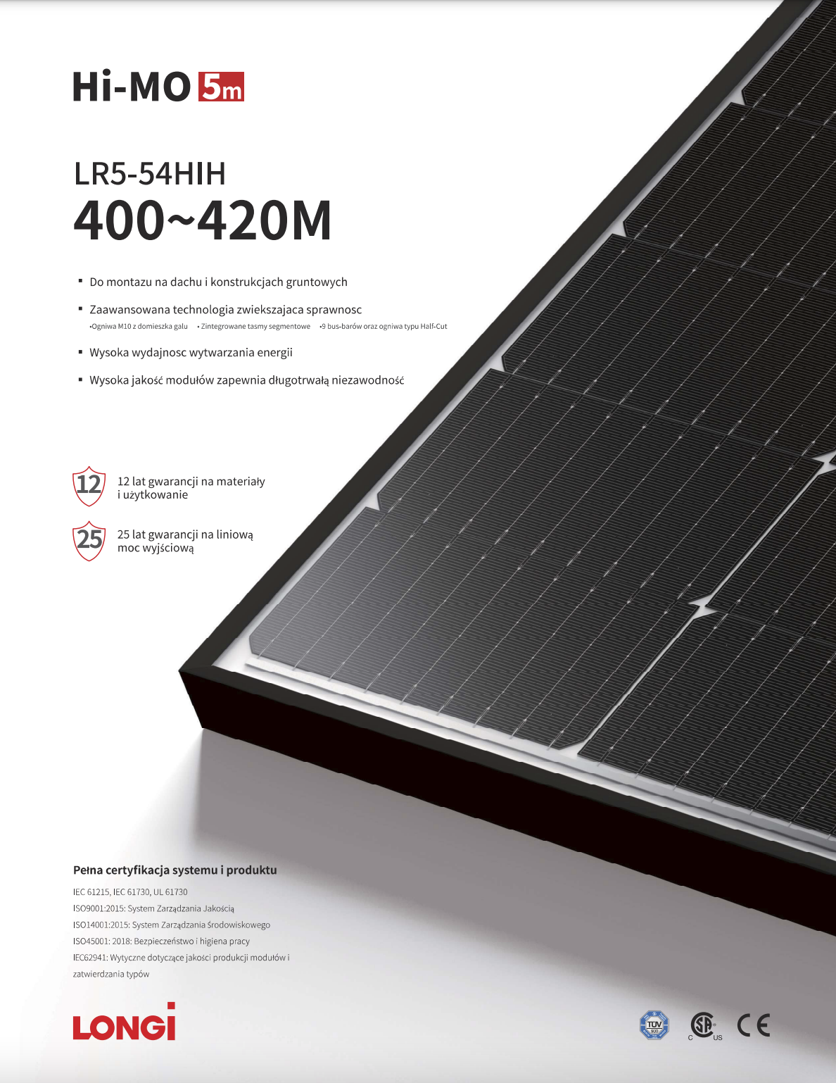 Panel fotowoltaiczny Longi 405 LR5-54HIH BF - Dobra Cena - Sklep Soltech